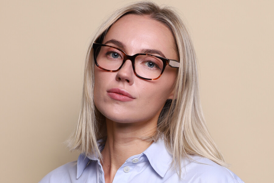 Prada PR 17ZV 07R1O1 Square Caramel Tortoise Eyeglasses | Vision Direct ...